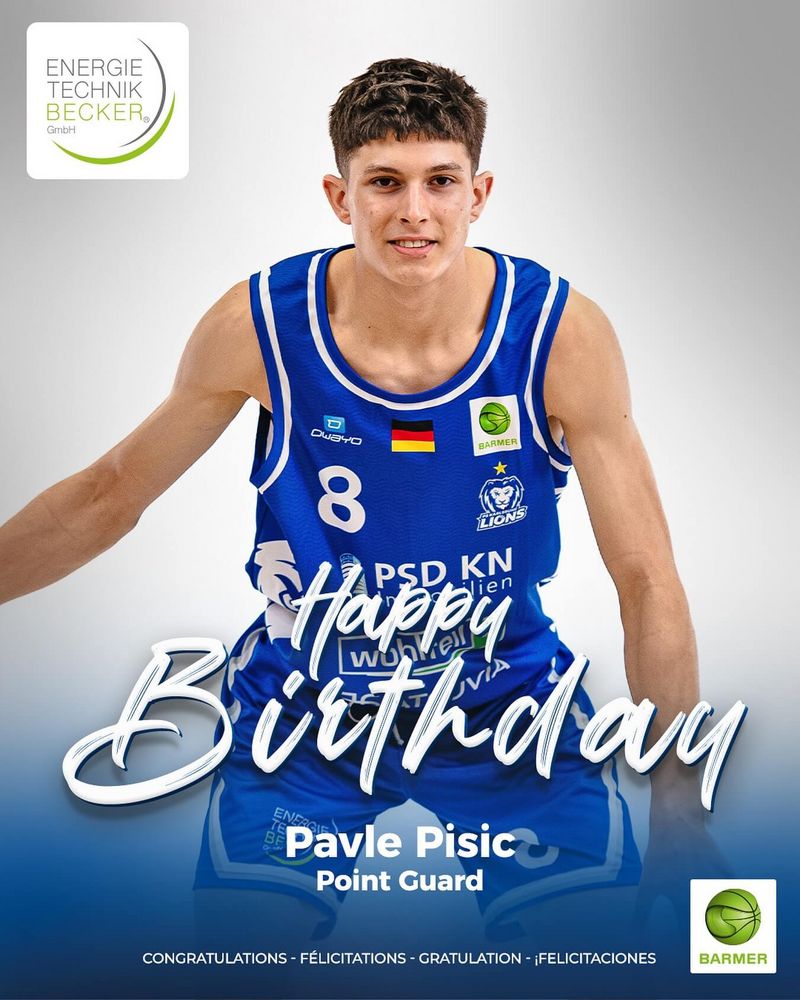 PAVLE PISIĆ FEIERT GEBURTSTAG PS Karlsruhe LIONS - BARMER 2. Basketball ...